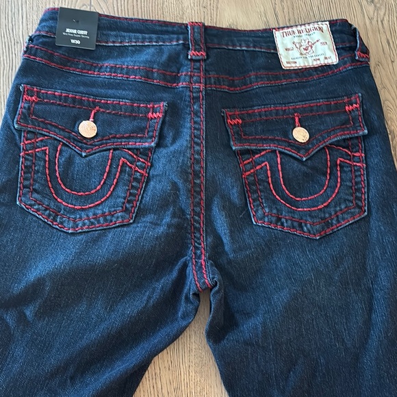 True Religion | Jeans | True Religion Dark Blue Jeans With Red Accents ...